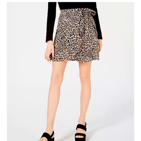 Planet Gold | Skirts | Leopards Print Ruffle Wrap Skirt | Poshmark